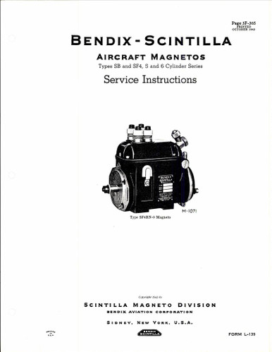 Service Instructions for Bendix-Scintilla Aircraft Magnetos Types SB ...