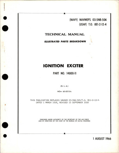 Illustrated Parts Breakdown for Ignition Exciter - Part 14800-11 ...