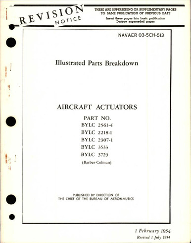 Illustrated Parts Breakdown For Actuators Aircorps Library