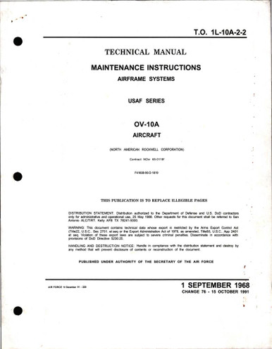 Maintenance Instructions for Airframe Systems on OV-10A - AirCorps Library