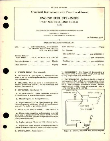 Overhaul Instructions with Parts Breakdown for Engine Fuel Strainers ...