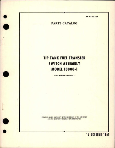 Parts Catalog for Tip Tank Fuel Transfer Switch Assembly - Model 10000 ...