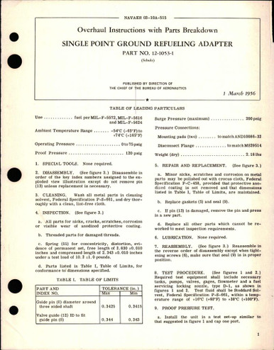 Overhaul Instructions with Parts Breakdown for Single Point Ground ...