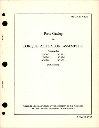 Parts Catalog for Torque Actuator Assemblies - AirCorps Library