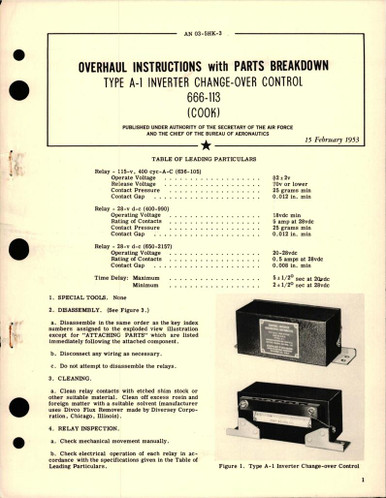 Overhaul Instructions with Parts Breakdown for Inverter Change-Over ...