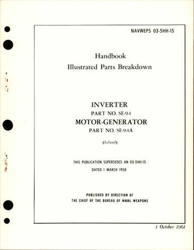 Illustrated Parts Breakdown for Inverter - Part SE-9-1, and Motor ...