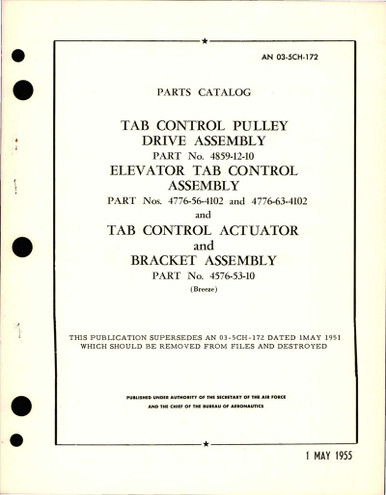 Parts Catalog for Tab Control Pulley Drive Assembly, Elevator Tab ...