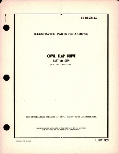 Illustrated Parts Breakdown for Cowl Flap Drive - Part D139 - AirCorps ...