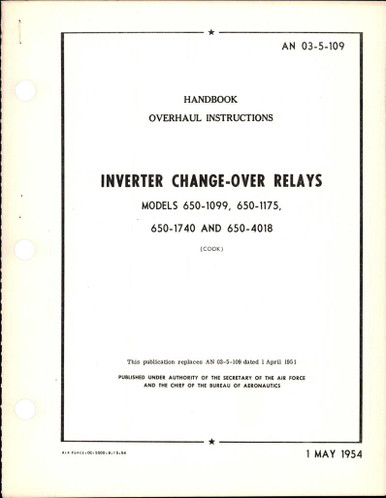 Overhaul Instructions for Inverter Change-Over Relays - Models 650-1099 ...