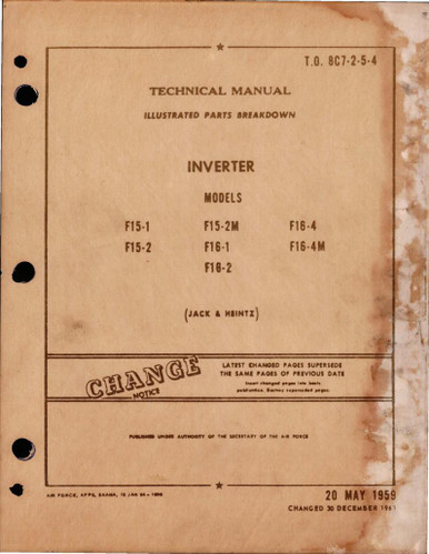 Illustrated Parts Breakdown for Inverter - Models F15-1, F15-2, F15-2M ...