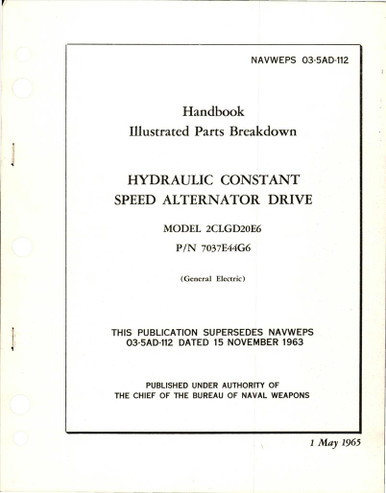 Illustrated Parts Breakdown for Hydraulic Constant Speed Alternator ...
