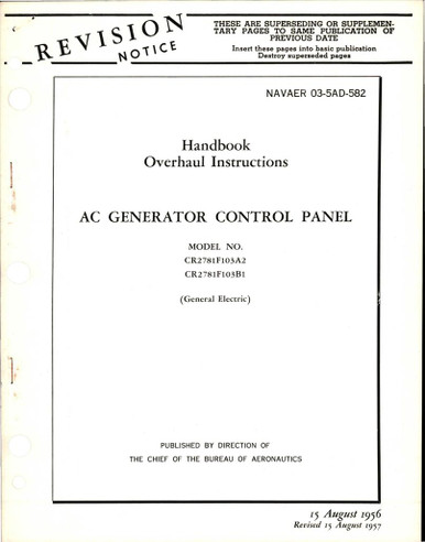 Overhaul Instructions for AC Generator Control Panel - Models ...