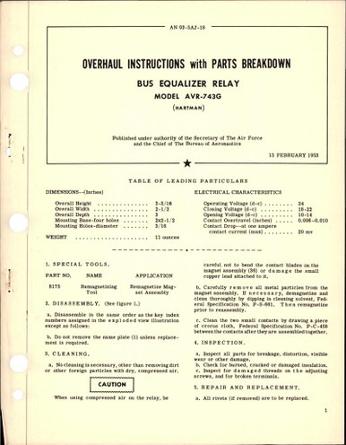 Overhaul Instructions with Parts Breakdown for BUS Equalizer Relay ...