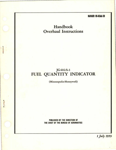 Overhaul Instructions for Fuel Quantity Indicator - JG402A-1 - AirCorps Library