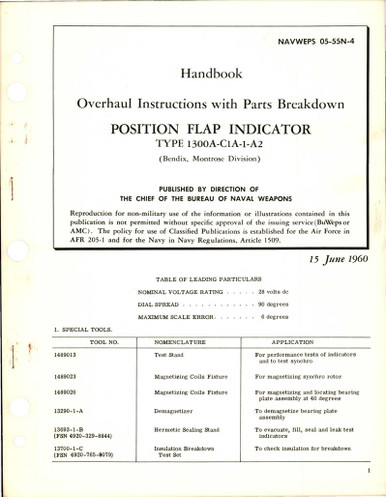 Overhaul Instructions with Parts Breakdown for Position Flap Indicator ...