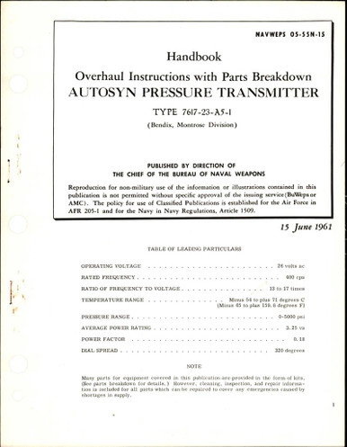 Overhaul Instructions with Parts Breakdown for Autosyn Pressure ...
