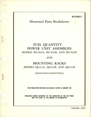 Illustrated Parts Breakdown for Fuel Quantity Power Unit Assemblies and ...