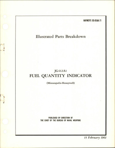 Illustrated Parts Breakdown for Fuel Quantity Indicator - JG412A1 - AirCorps Library