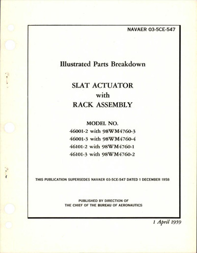 Illustrated Parts Breakdown for Slat Actuator with Rack Assembly ...