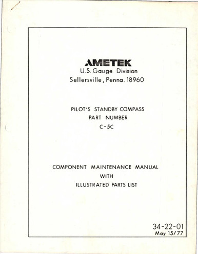 Component Maintenance Manual with Illustrated Parts List for Pilot's ...