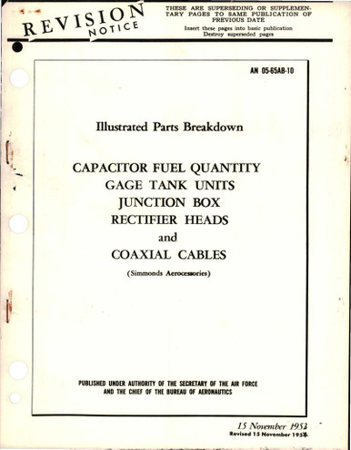 Revision to Illustrated Parts Breakdown for Capacitor Fuel Quantity ...
