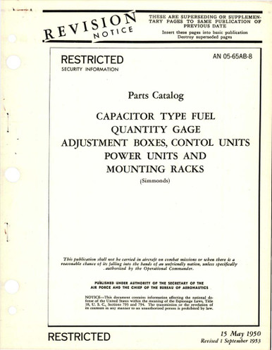 Revision to Parts Catalog for Capacitor Type Fuel Quantity Gage ...