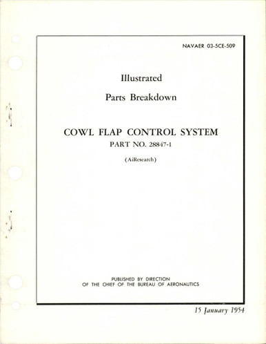 Illustrated Parts Breakdown for Cowl Flap Control System - Part 28847-1 ...