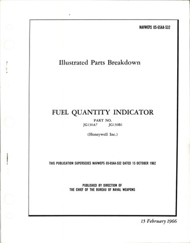 Illustrated Parts Breakdown for Fuel Quantity Indicator - Part JG130A7 ...