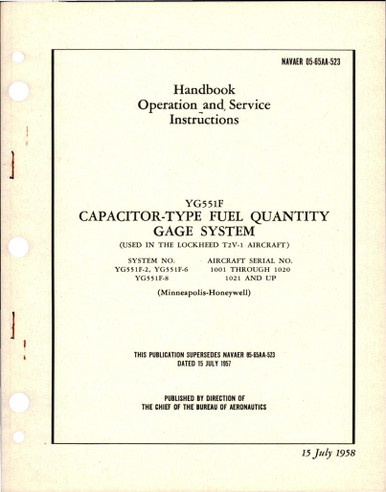 Operation and Service Instructions for Capacitor Type Fuel Quantity ...
