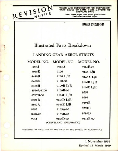 Revision to Illustrated Parts for Landing Gear Aerol Struts - AirCorps ...