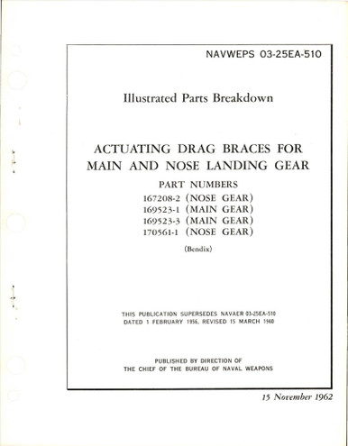 Illustrated Parts Breakdown for Actuating Drag Braces for Main and Nose ...