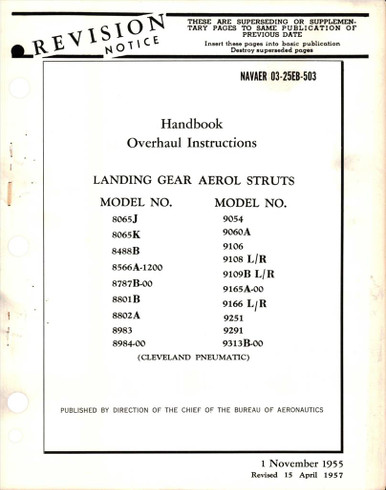 Revision to Overhaul Instructions for Landing Gear Aerol Struts ...