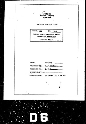Process Specification on Vapor Degreasing Method for Cleaning Metals ...