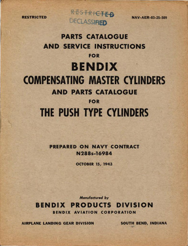 Parts Catalogue and Service Instructions for Bendix Compensating Master ...