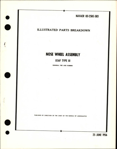 Illustrated Parts for Nose Wheel Assembly USAF Type III - AirCorps Library