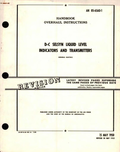 Overhaul Instructions for D-C Selsyn Liquid Level Indicators and ...