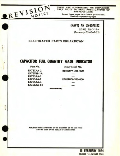 Illustrated Parts Breakdown for Capacitor Fuel Quantity Gage Indicator ...