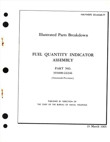 Illustrated Parts Breakdown for Fuel Quantity Indicator Assembly, Part ...