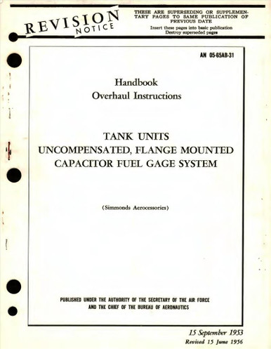 Overhaul Instructions for Tank Units, Uncompensated, Flange Mounted ...