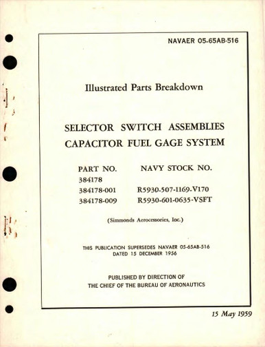 Illustrated Parts Breakdown for Selector Switch Assemblies Capacitor ...