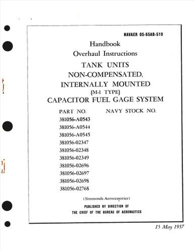 Overhaul Instructions for Tank Units Non-Compensated, Internally ...