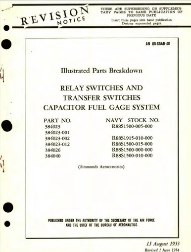 Illustrated Parts Breakdown for Relay Switches and Transfer Switches ...