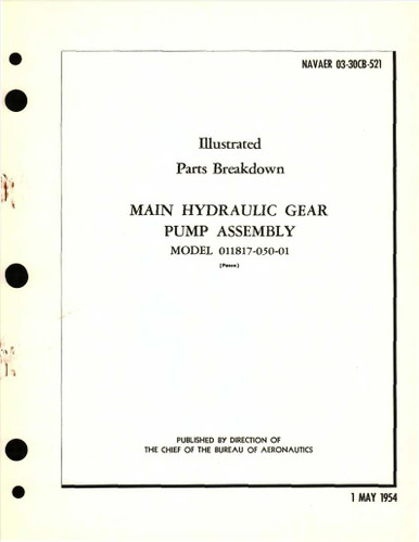 Illustrated Parts Breakdown for Main Hydraulic Gear Pump Assembly Model ...