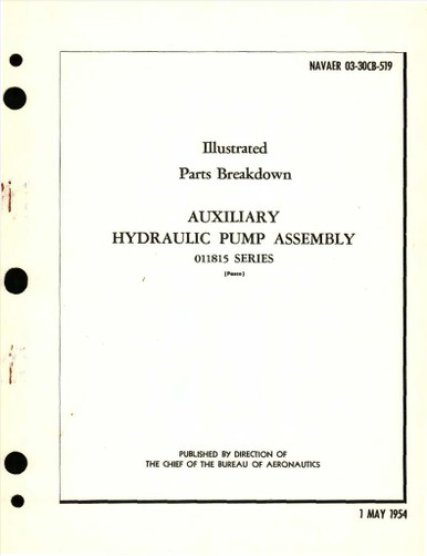 Illustrated Parts Breakdown for Auxiliary Hydraulic Pump Assembly ...