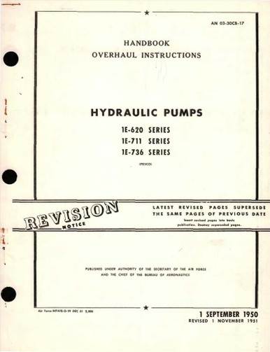 Overhaul Instructions for Hydraulic Pumps 1E-620, 1E-711, 1E-736 Series ...