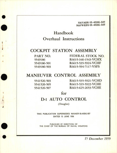 Overhaul Instructions for Cockpit Station Assembly Part No. 5549186 ...