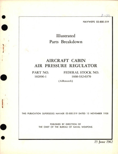 Illustrated Parts Breakdown for Aircraft Cabin Air Pressure Regulator ...