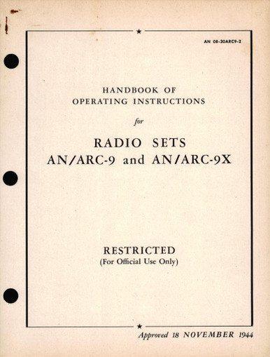 Operation Instructions for Radio Sets AN/ARC-9 and AN/ARC-9X - AirCorps ...