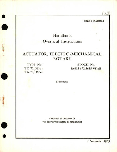 Overhaul Instructions for Actuator, Electro-Mechanical, Rotary Type No ...