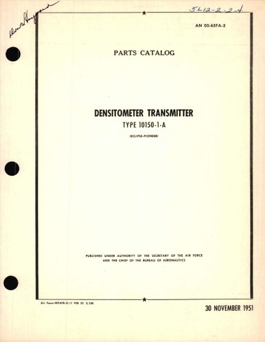 Parts Catalog for Densitometer Transmitter Type 10150-1-A - AirCorps ...